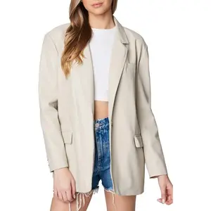 Blanknyc Faux Leather Longline Blazer - Bare Essentials