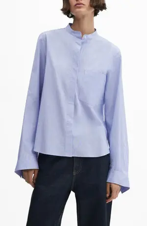 Mango Band Collar Cotton Shirt