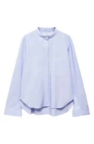 Mango Band Collar Cotton Shirt