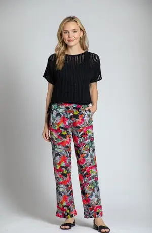 APNY Print Straight Leg Pants