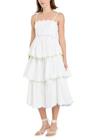 English Factory Scallop Sleeveless Sundress