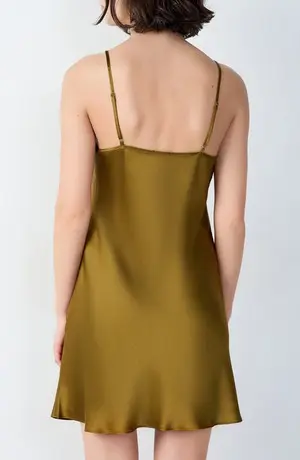 ETAM Milky Lace Trim Silk Chemise - Copper