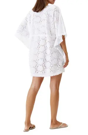 Melissa Odabash Ivy Cotton Eyelet Cover-up Dress - White