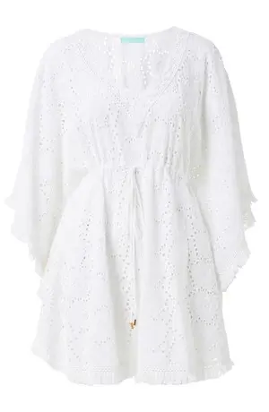 Melissa Odabash Ivy Cotton Eyelet Cover-up Dress - White