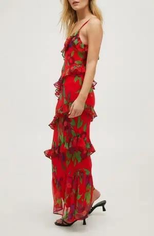 open lace back dress Red Paisley Print Strappy Mini Dress