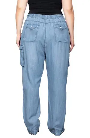STANDARDS & PRACTICES High-waist Chambray Cargo Pants