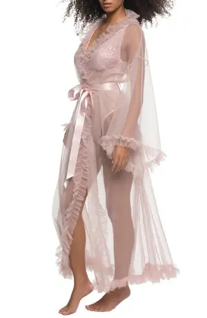 BLACK BOW Veil Sheer Robe - Lotus