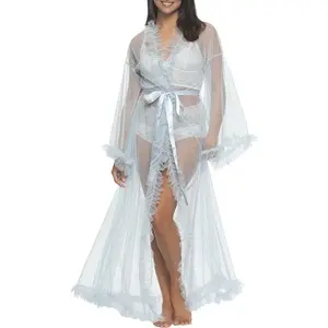 BLACK BOW Veil Sheer Robe Something Blue