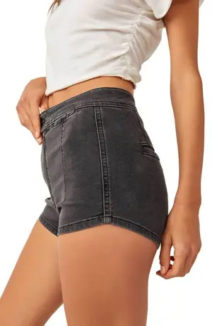 Free People Honeycomb Denim Micro Shorts