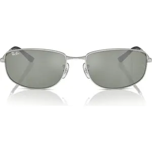 Ray-ban 56mm Irregular Sunglasses - Silver