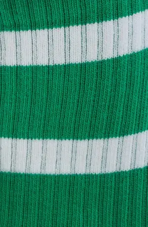 Sporty & Rich Stripe Logo Crew Socks