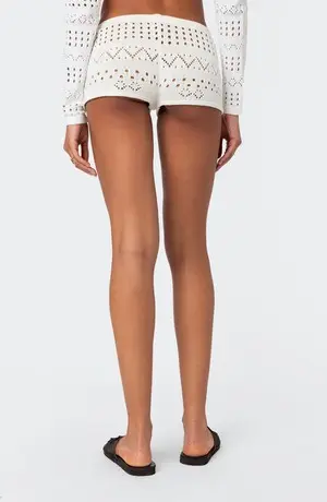 EDIKTED Betsy Drawstring Knit Cover-up Shorts