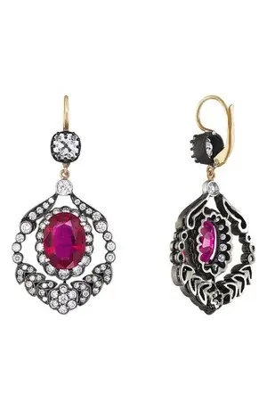 MINDI MOND Cherry Blossom Chandelier Drop Earrings - Gold/silver/mixed Stones