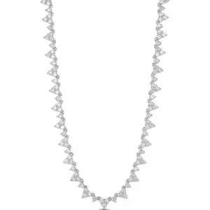 SHYMI Cubic Zirconia Cluster Tennis Necklace - Silver