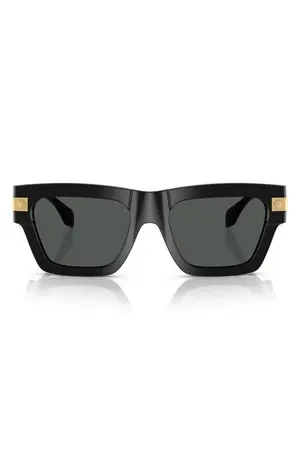 Versace 52mm Rectangular Sunglasses - Black