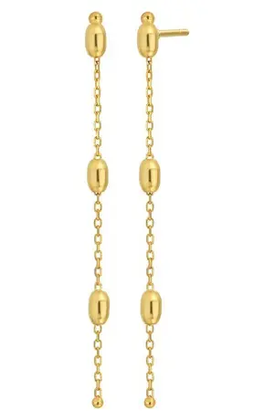 Bony Levy 14k Gold Bead Station Drop Earrings - 14k Yellow Gold