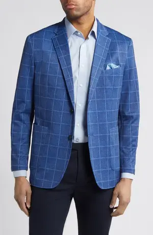 Johnston & Murphy Xc Flex® Windowpane Check Knit Sport Coat