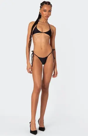 EDIKTED Elora Side Tie Bikini Bottoms
