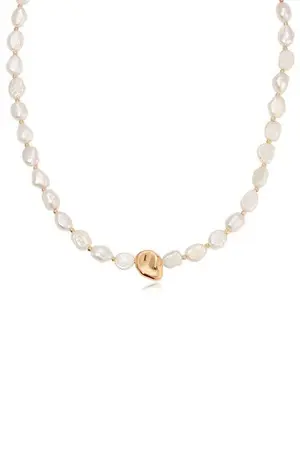 Ettika Freshwater Pearl Collar Necklace - Gold