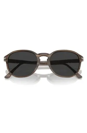 Persol 55mm Polarized Sunglasses - Striped Brown