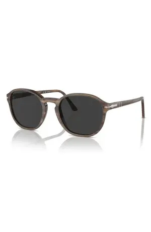 Persol 55mm Polarized Sunglasses - Striped Brown