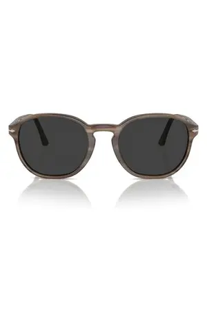 Persol 55mm Polarized Sunglasses - Striped Brown