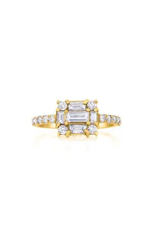 MINDI MOND Clarity Cube Diamond Ring - 18k Yellow Gold