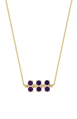 Bony Levy Three-Row Semiprecious Stone Pendant Necklace 14k Yg /amethyst