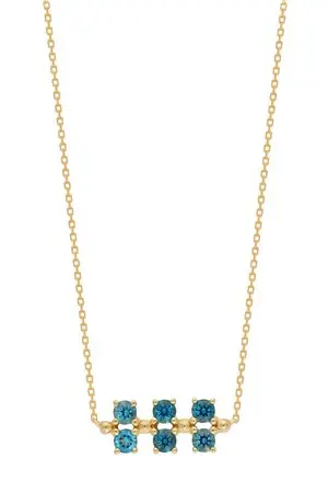 Bony Levy Three-row Semiprecious Stone Pendant Necklace - 14k Yg London Blue Topaz
