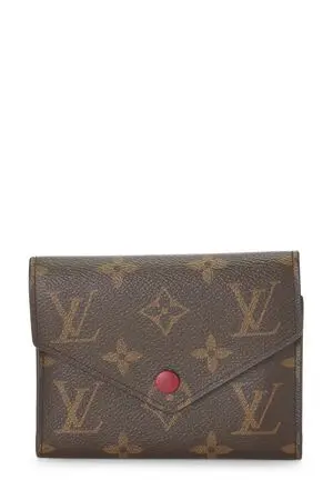 LOUIS VUITTON Burgundy Monogram Canvas Victorine Wallet Burgundy