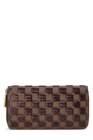 LOUIS VUITTON Damier Paillettes Zippy Continental Wallet - Red