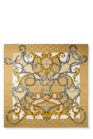 Hermès Multicolor 'l'instruction Du Roy' Silk Scarf 90 - Beige
