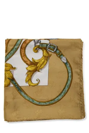 Hermès Multicolor 'l'instruction Du Roy' Silk Scarf 90 - Beige