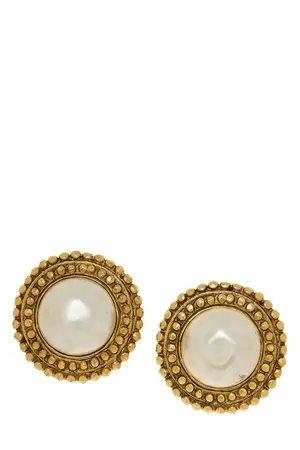 Chanel Faux Pearl Clip-on Earrings - Gold