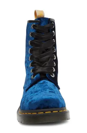 Dr. Martens 1460 Crushed Velvet Combat Boot - Deep Blue Crushed Velvet