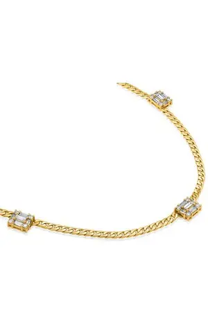 MINDI MOND Triple Clarity Diamond Link Necklace
