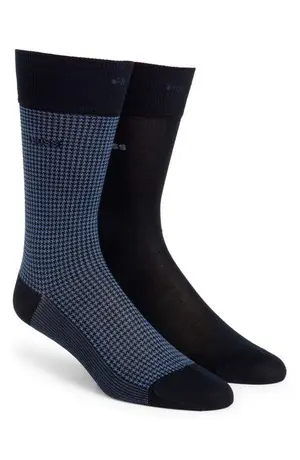 BOSS Assorted Two-Pack Of Dress Socks Dark Blue