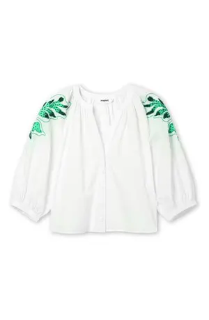 Desigual Kitsy Beaded Button-up Shirt