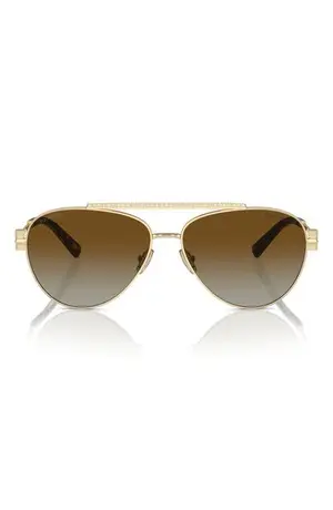 Tiffany & Co. 59mm Polarized Aviator Sunglasses - Pale Gold