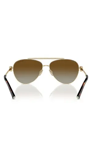 Tiffany & Co. 59mm Polarized Aviator Sunglasses - Pale Gold