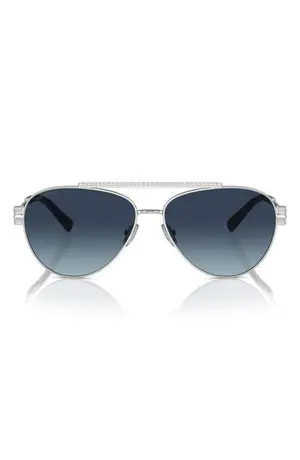 Tiffany & Co. 59mm Polarized Aviator Sunglasses - Silver