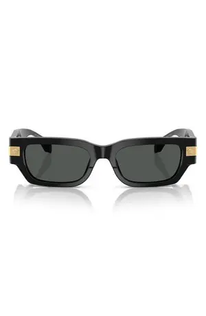 Versace 53mm Rectangular Sunglasses - Black