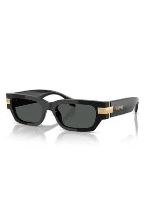Versace 53mm Rectangular Sunglasses - Black