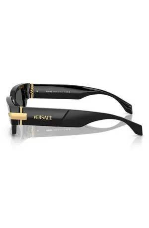 Versace 53mm Rectangular Sunglasses - Black
