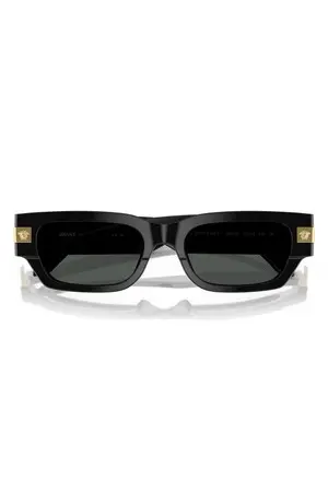 Versace 53mm Rectangular Sunglasses - Black