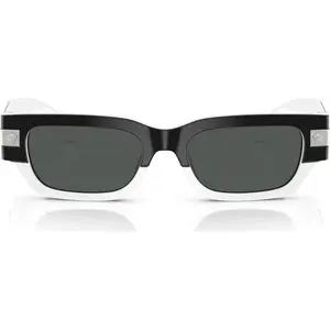 Versace 53mm Rectangular Sunglasses - Dark Grey