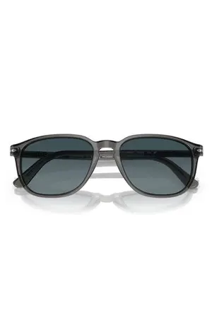 Persol 55mm Polarized Square Sunglasses - Transparent Grey