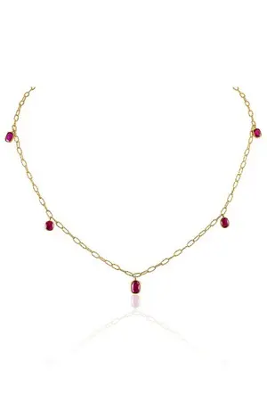 MINDI MOND Ruby Tinsel Charm Chain Necklace