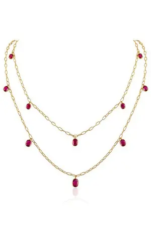 MINDI MOND Ruby Tinsel Charm Chain Necklace