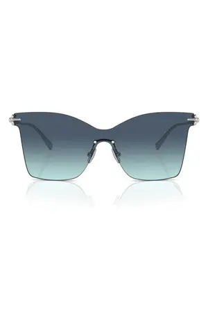 Tiffany & Co. 143mm Gradient Rimless Butterfly Shield Sunglasses - Blue Gradient